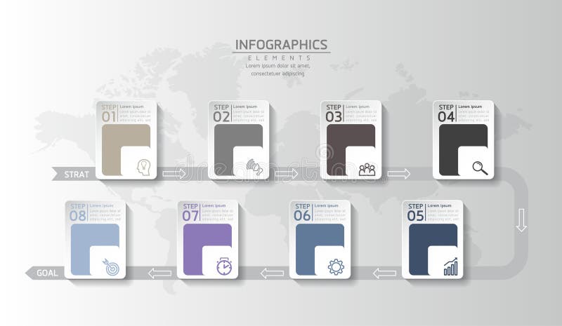 Connecting Steps Business Infographic Template Stock Vector ...