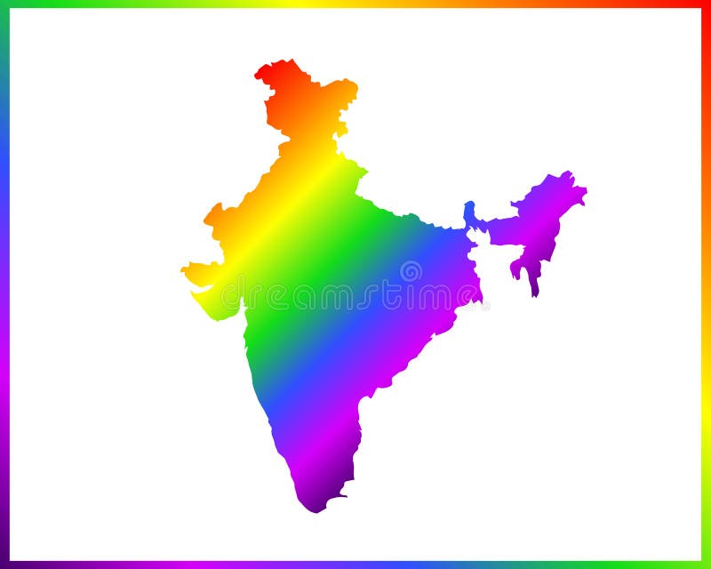 Gradient India map stock vector. Illustration of mahal - 161273983