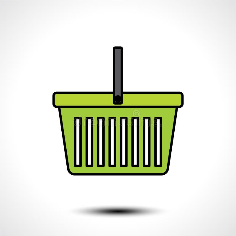 Basket symbol icon stock vector. Illustration of food - 260411578