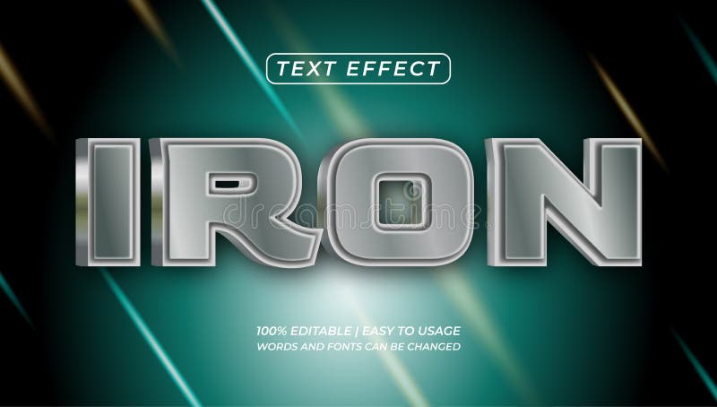 Iron Text Effect Style with Metal Bold 3D Concept Stock Vector ...
