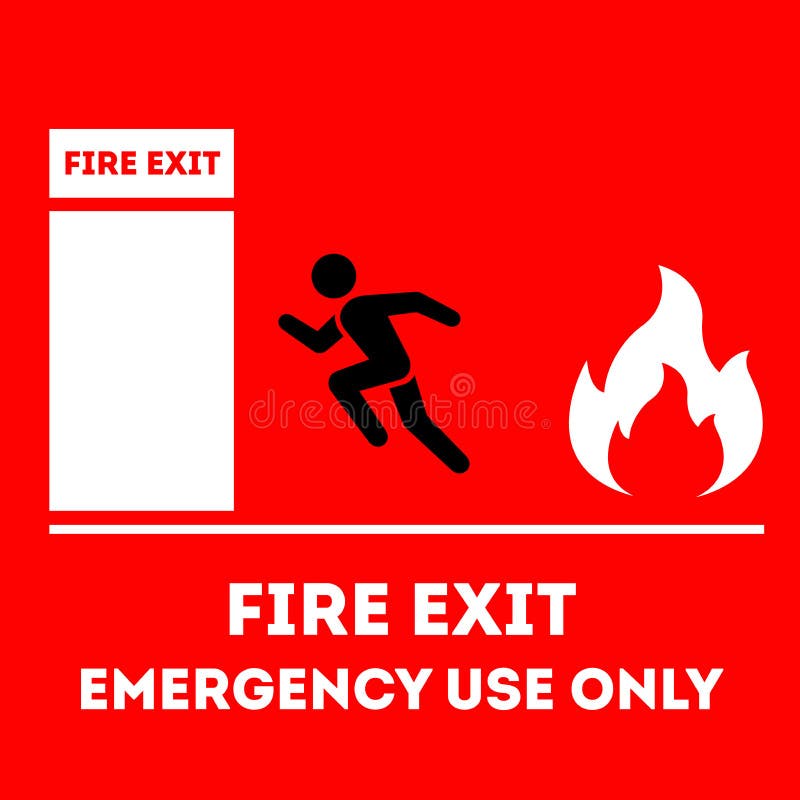 Fire Exit Sign. Emergency Fire Exit Door and Exit Door Stock Vector ...