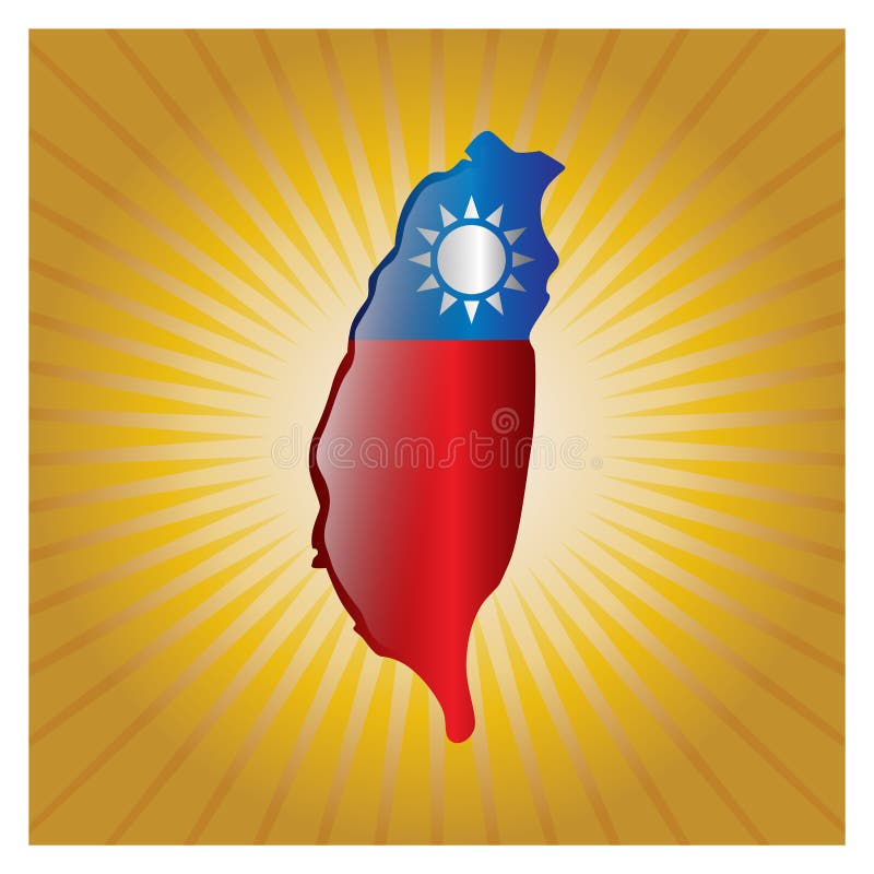 Cartoon Taiwan Flag Shape Map Stock Vector - Illustration of shape ...