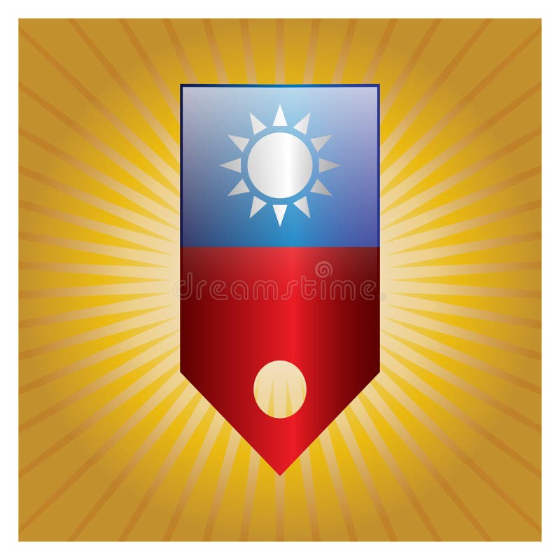 Cartoon Taiwan Flag Shape Tag Stock Vector - Illustration of cartoon ...