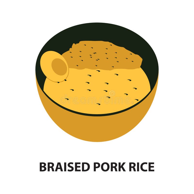 Cartoon braised pork rice stock vector. Illustration of icon - 260487704
