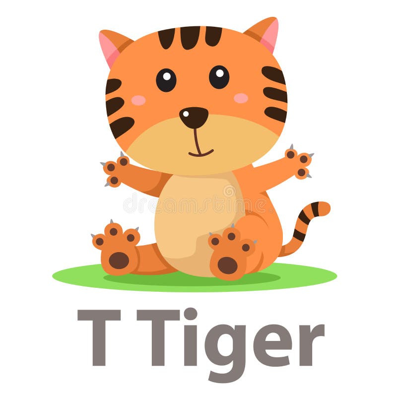 Illustrator of T for Tiger Vocabulary Stock Vector - Illustration of ...