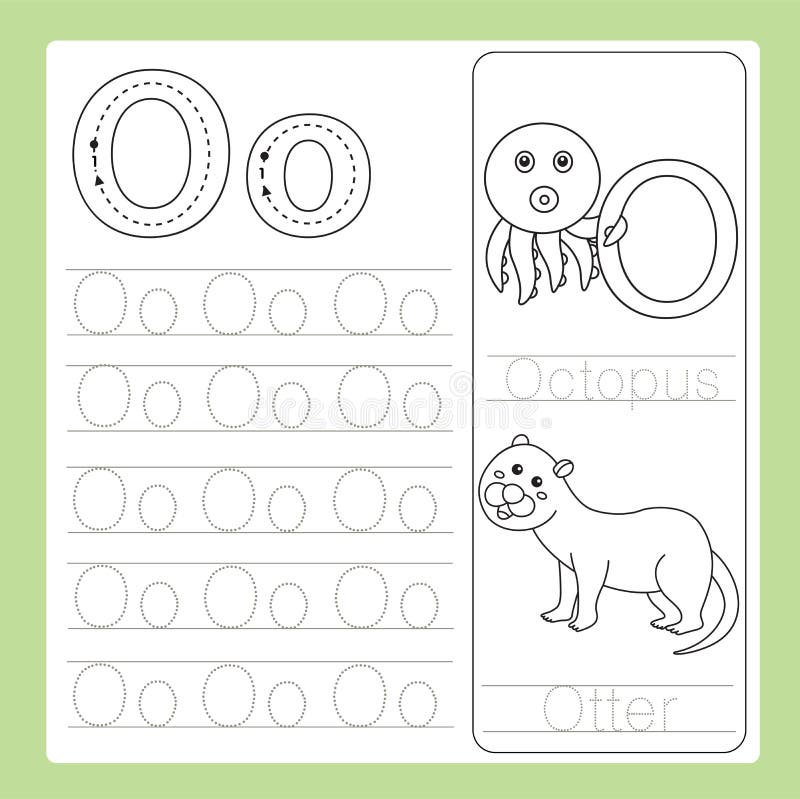 Illustration of O Exercise a-Z Cartoon Vocabulary Animal Stock Vector ...