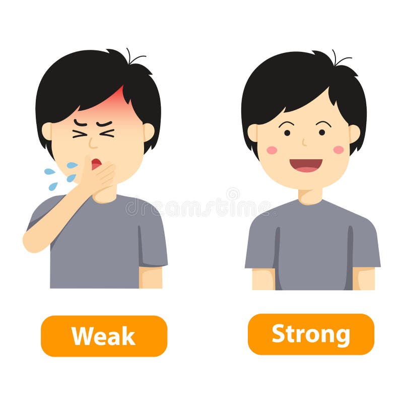 Illustrator of Opposite Strong and Weak Stock Vector - Illustration of ...