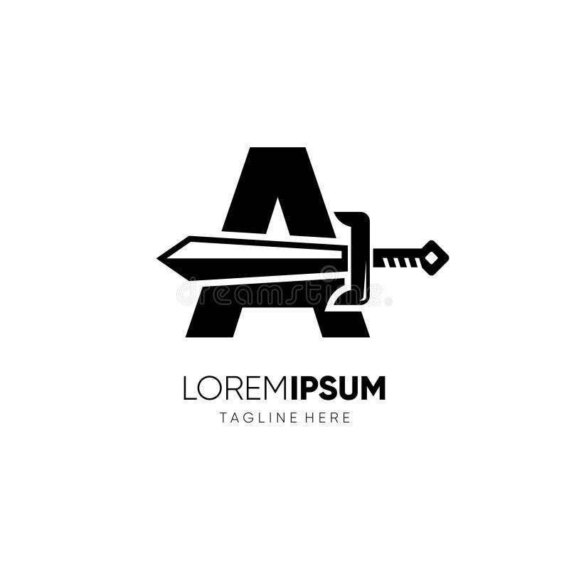 Letter a Sword Logo Design Vector Icon Graphic Emblem Illustration ...