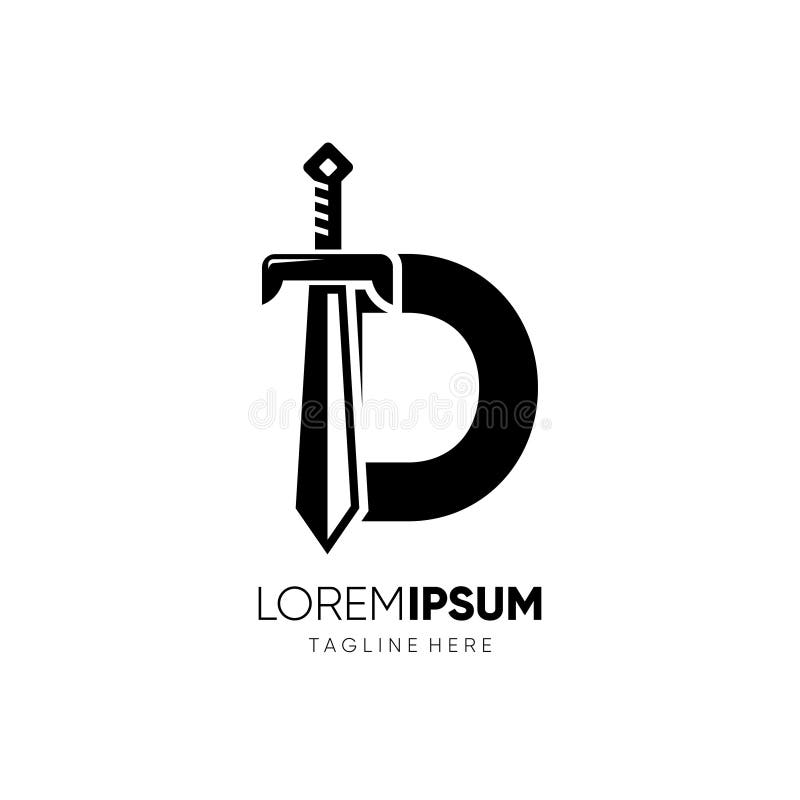 Letter D Sword Logo Design Vector Icon Graphic Emblem Illustration ...