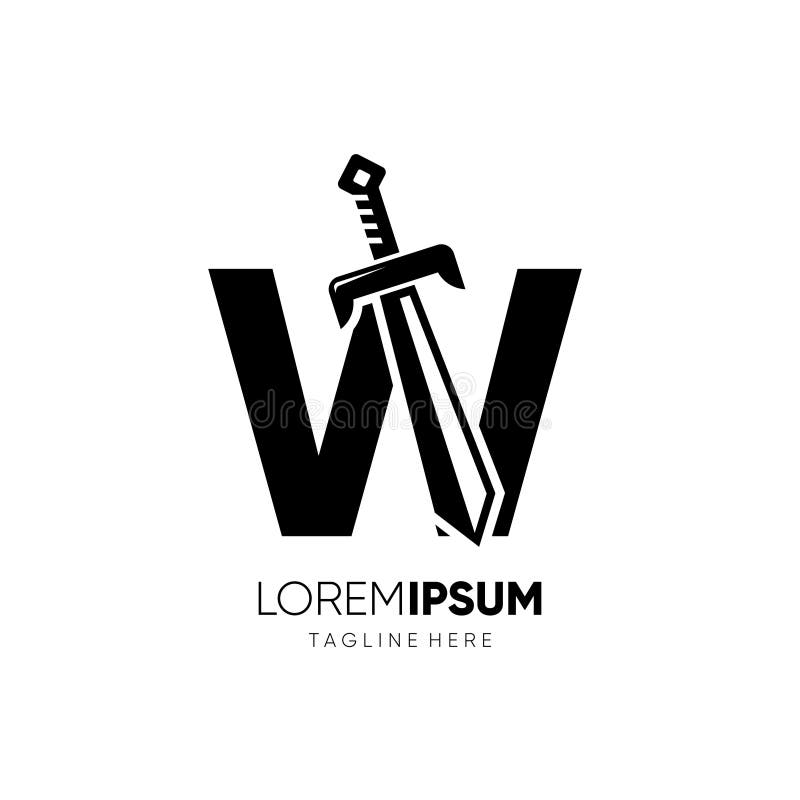 Letter W Sword Logo Design Vector Icon Graphic Emblem Illustration ...