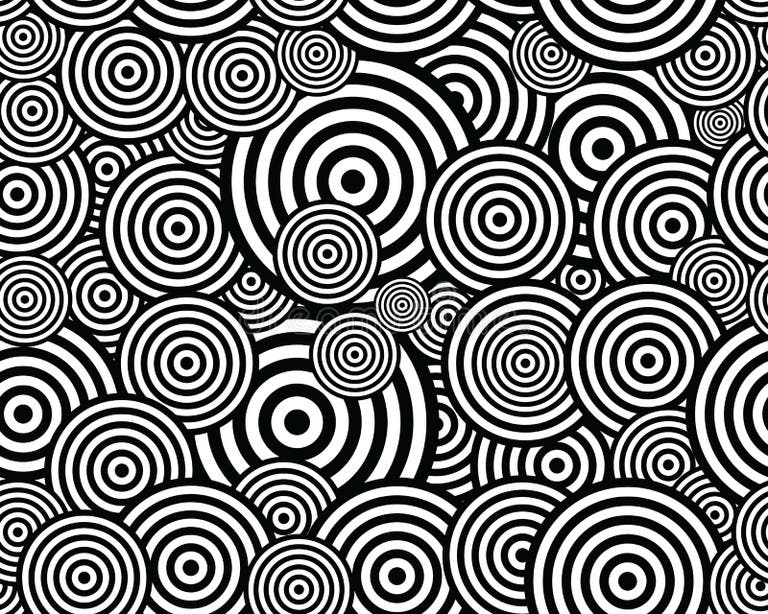 Overlapping Concentric Circles, Seamless Pattern Stock Illustration ...
