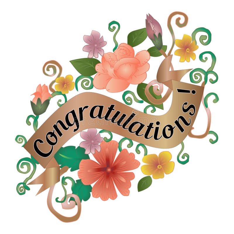 Congratulations Celebration Greetings Card and Sign Vector Decorative ...