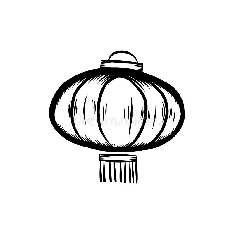 Doodle chinese lantern stock vector. Illustration of lantern - 260715603