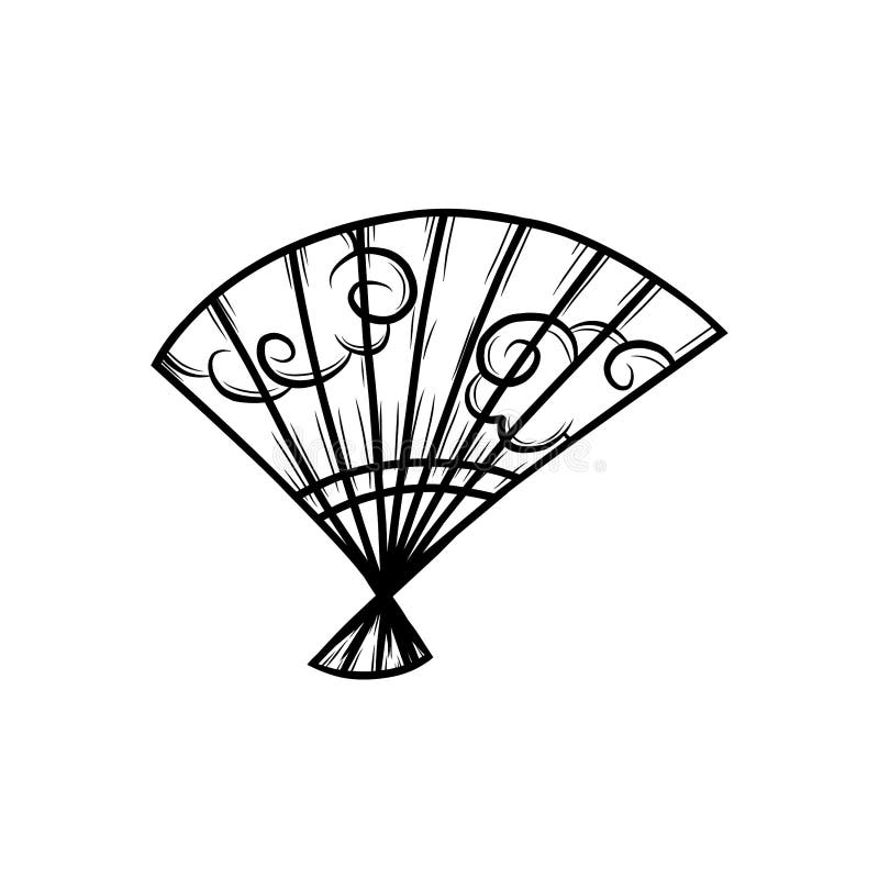 Doodle folding fan stock vector. Illustration of year - 260715614