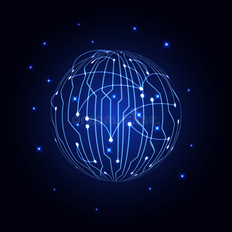 Global Earth Space Connection Internet Network Web Technology ...