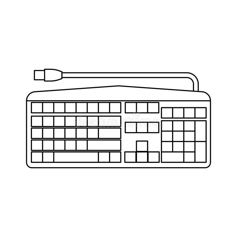 Thin Line Computer Keyboard Stock Vector - Illustration of keyboard ...