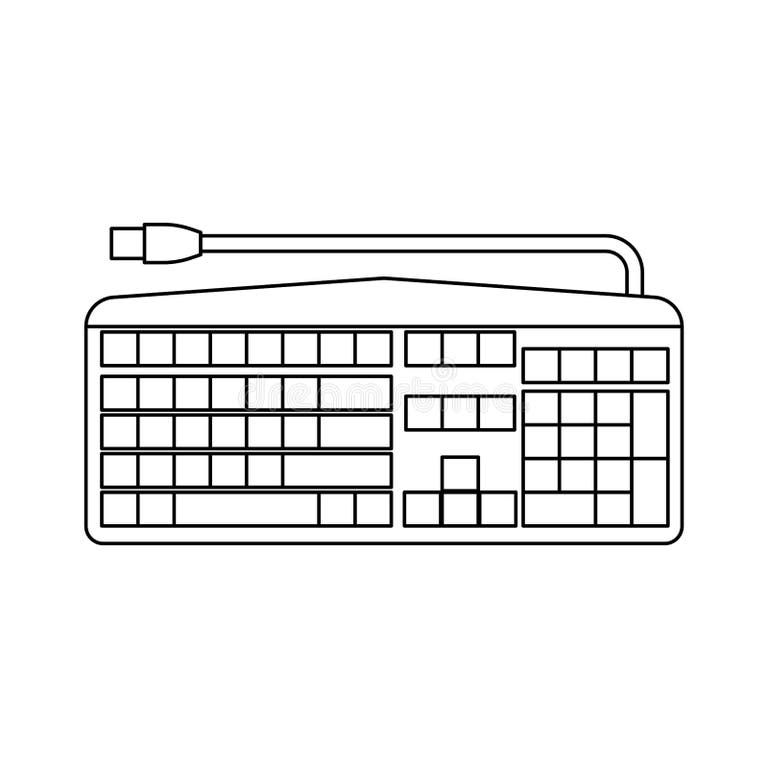 Thin Line Computer Keyboard Stock Vector - Illustration of keyboard ...