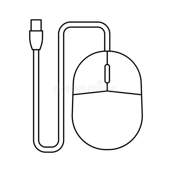 Thin line computer mouse stock vector. Illustration of vector - 260850389