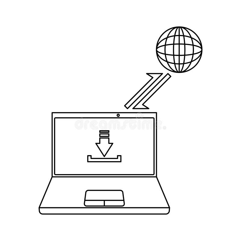 Thin line web download stock vector. Illustration of thin - 260850400