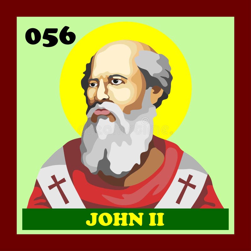 056th Roman Catholic Pope John II Vector Stock Vector - Illustration of ...