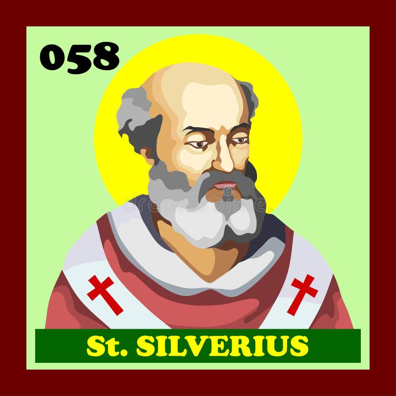 058th Roman Catholic Pope Saint Silverius Vector Stock Vector - Illustration of vector, portrait ...