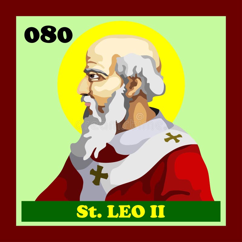 080th Roman Catholic Pope Saint Leo II Vector Stock Vector ...