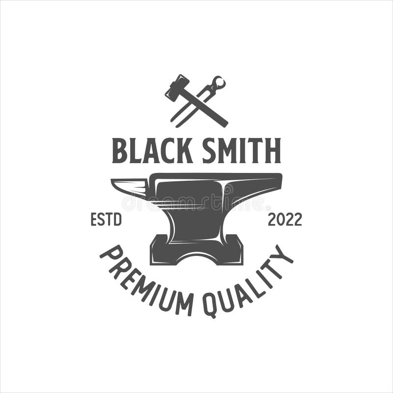 Blacksmith Anvil Hammer Logo Stock Illustration - Illustration of ...