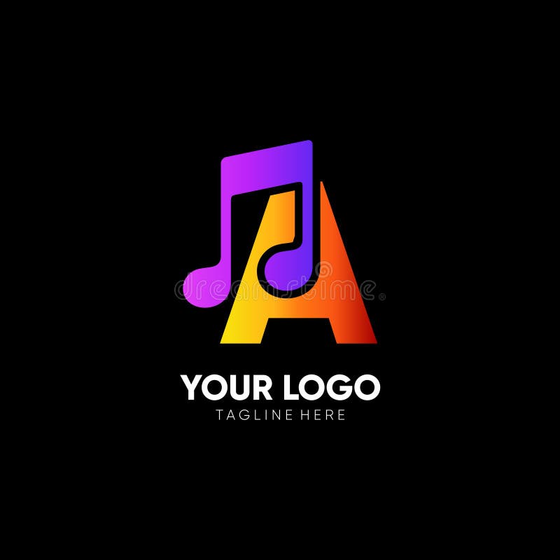 Letter a Initial Music Logo Design Vector Icon Graphic Emblem ...