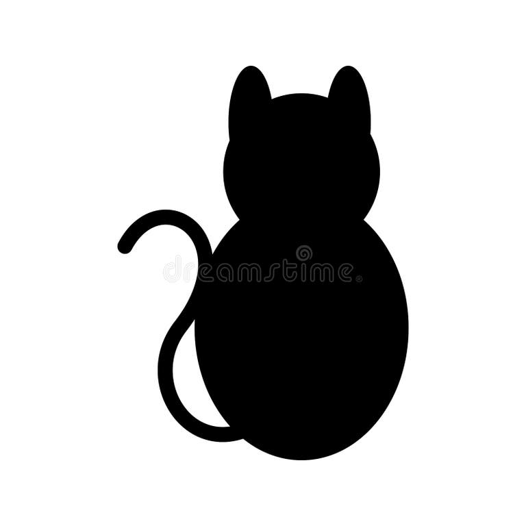 Flat black cat stock vector. Illustration of halloween - 260951043