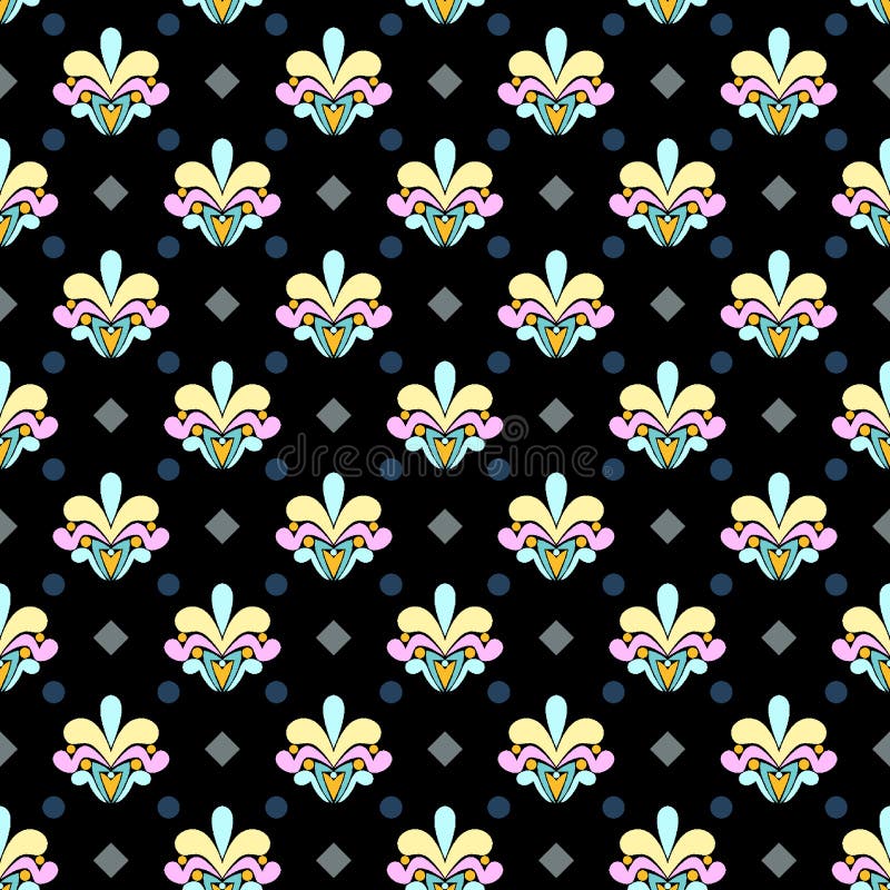 Geometric Seamless Pattern, Round Shapes, Bright Colors Stock ...