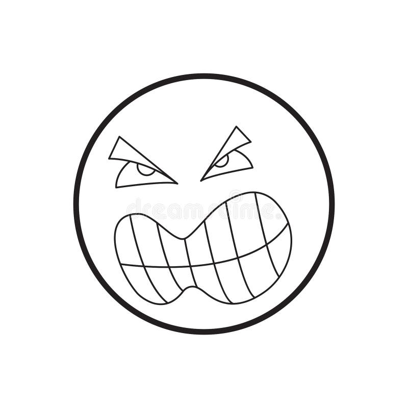 Thin line sphere angry stock vector. Illustration of flat - 261095964