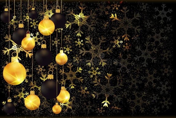 Golden Merry Christmas Vip Card with Xmas Balls, Stock Vector ...