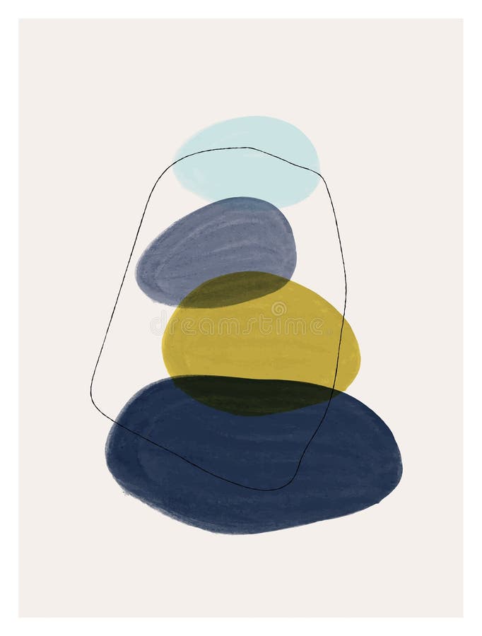 Abstract Minimalist Digital Illustration for Wall Decoration, Postcard ...