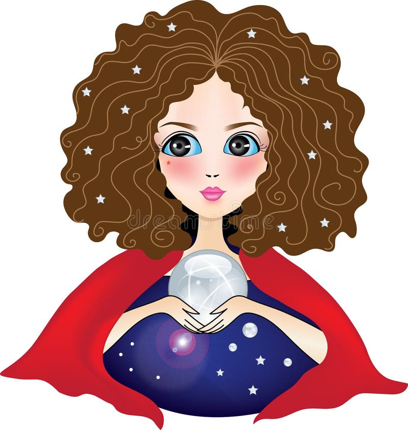 Cartoon gypsy woman stock illustration. Illustration of mysteriously ...