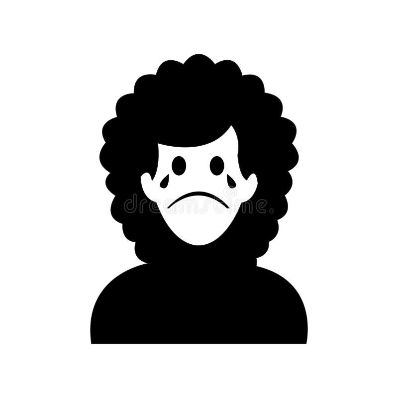 Flat black afro cry stock vector. Illustration of afro - 261166608