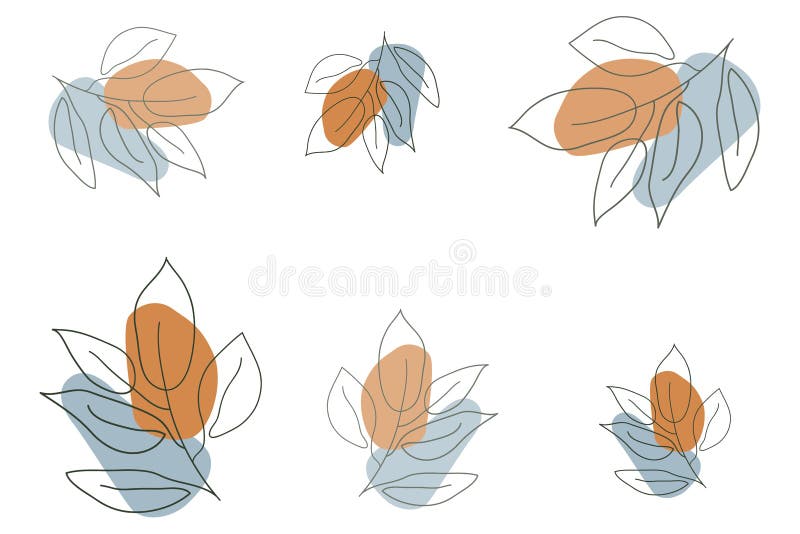 Modern Abstract Background with Organic Plants, Shape Vector ...