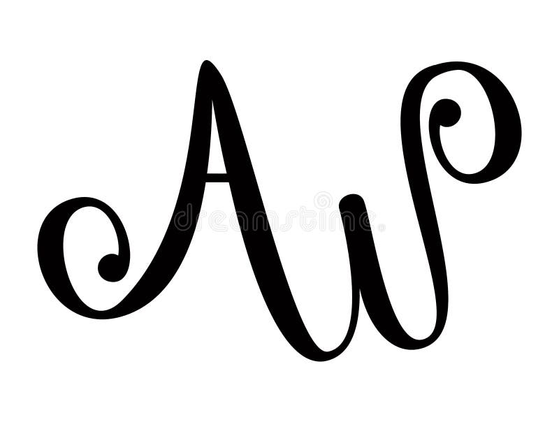 Aw Letter Minimalist Modern Logo Design Stock Vector - Illustration of ...