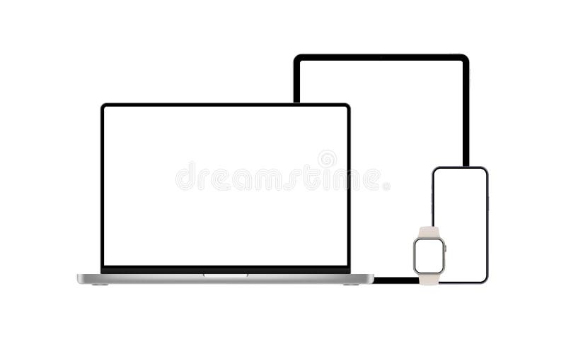 Set of Mobile Devices with Blank Screens - Frameless Smartphones and ...