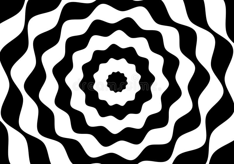 Abstract Background Wavy Line Spiral it is a Black Pattern on a White ...