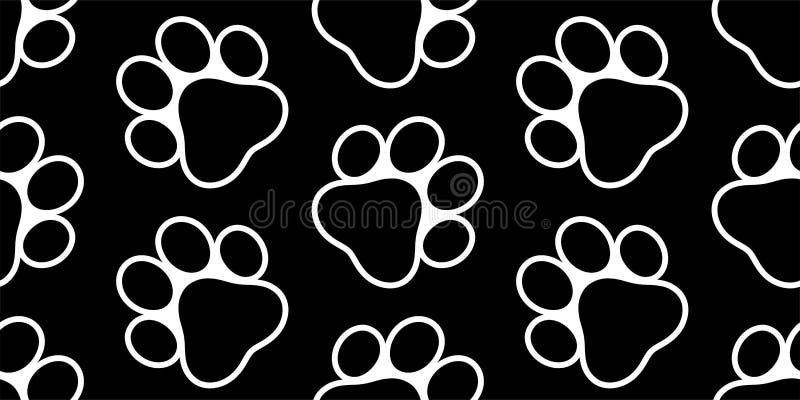 Dog Paw Seamless Pattern Footprint Vector Cartoon Cat Gift Wrapping ...