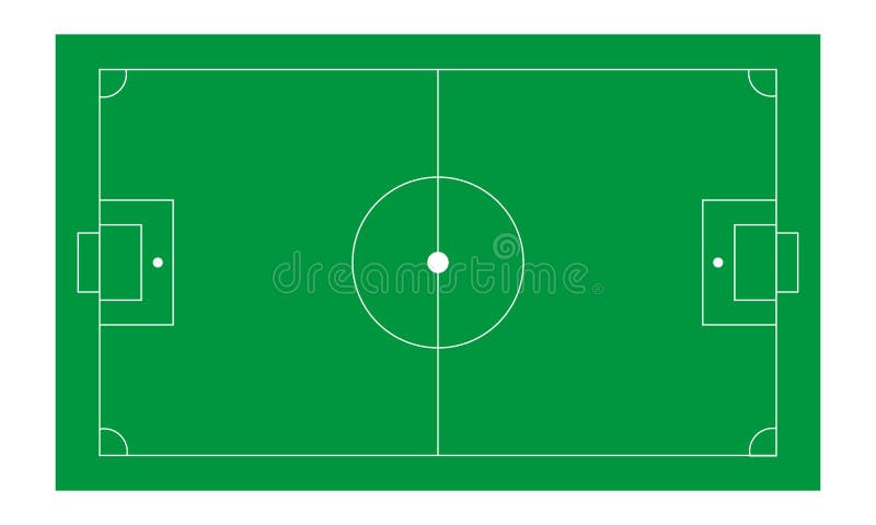 Soccer Field in Line Style. Football Pitch. Illustration of a Soccer ...