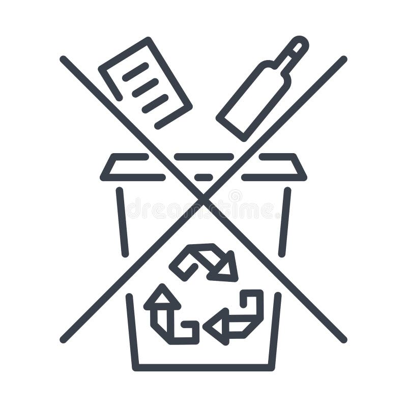 Vector Isolated Trash Can Icon with Recycle Sign. the Concept of ...
