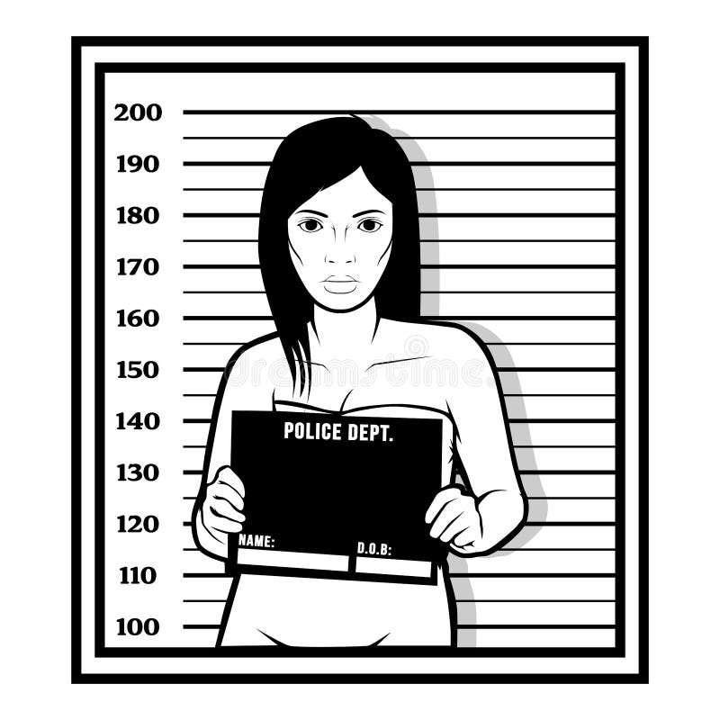 Thin Line Woman Crime Mugshot Stock Vector - Illustration of woman ...