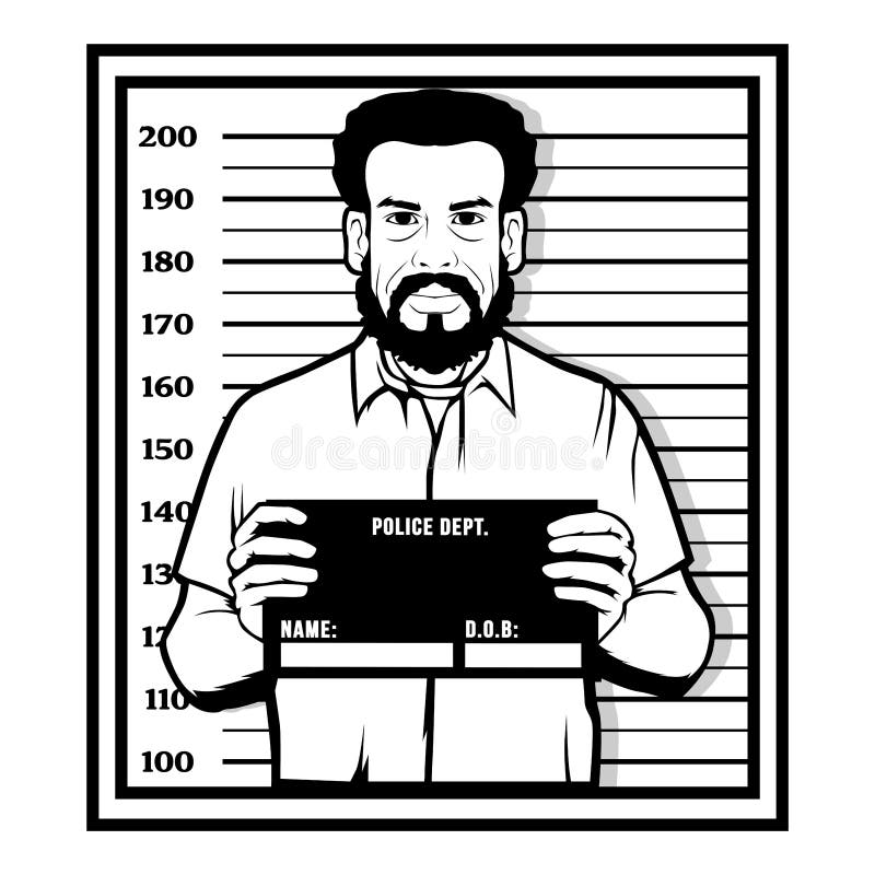 Thin Line Man Crime Mugshot Stock Vector - Illustration of icon, design ...