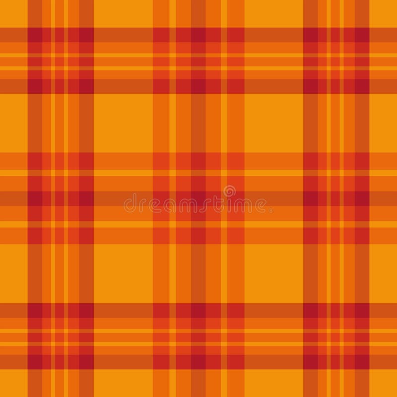Autumn Plaid Tartan Checkered Seamless Pattern in Orange, and Red Over ...
