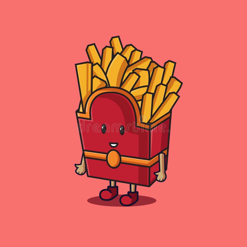 Character French Fries Chibi Illuatration Design Stock Vector ...