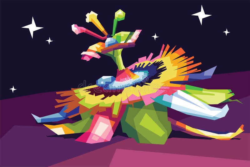 Flower Colorfull Wpap Popart Stock Illustrations – 1 Flower Colorfull ...