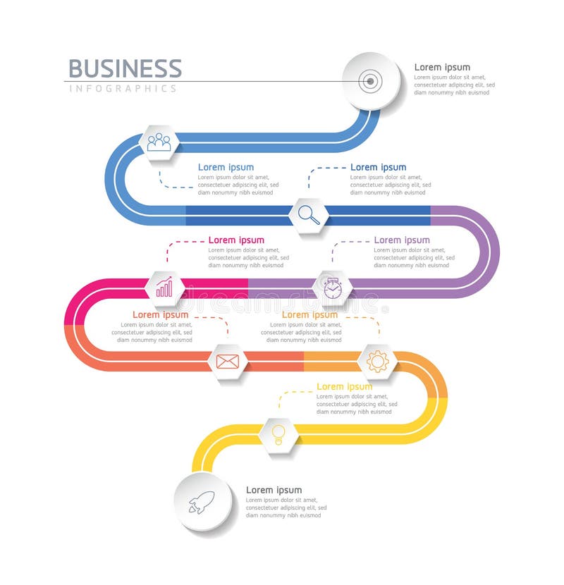 Connecting Steps Business Infographic Template Stock Vector ...