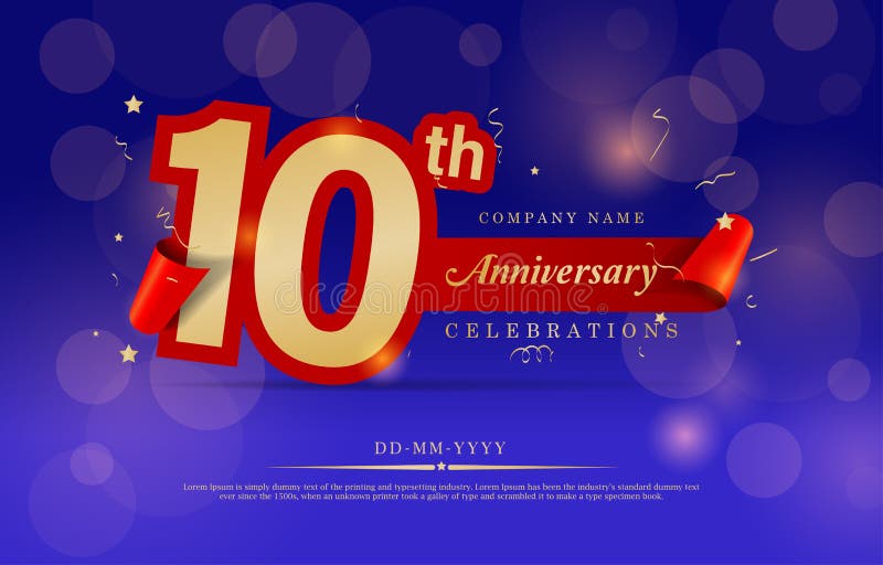 10th Anniversary Celebration. Celebrating 10 Years Logo with Confetti ...