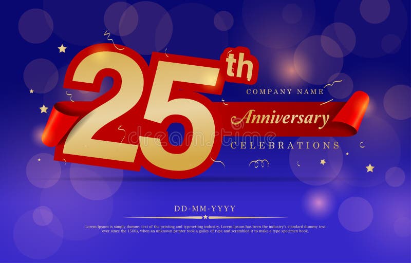 25th Anniversary Celebration. Celebrating 25 Years Logo with Confetti ...